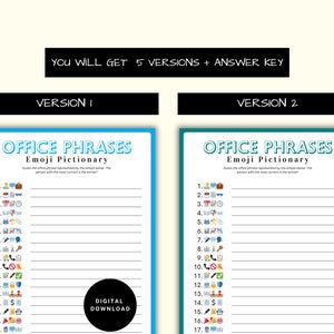 Office Emoji Pictionary Game | Work Party Game | Office Team Building ...