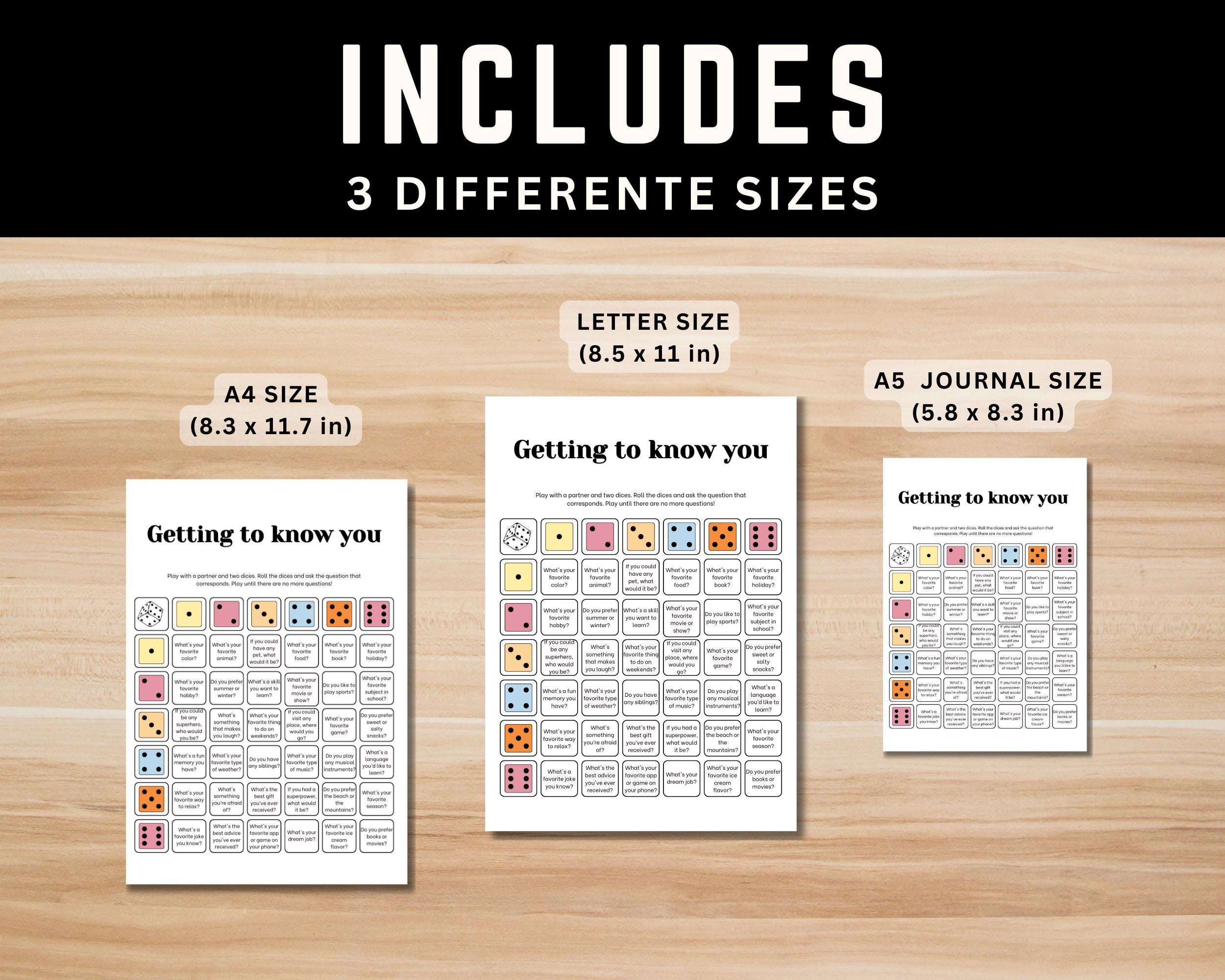 Printable Icebreaker Game - Dicebreaker Roll and Tell Conversation ...