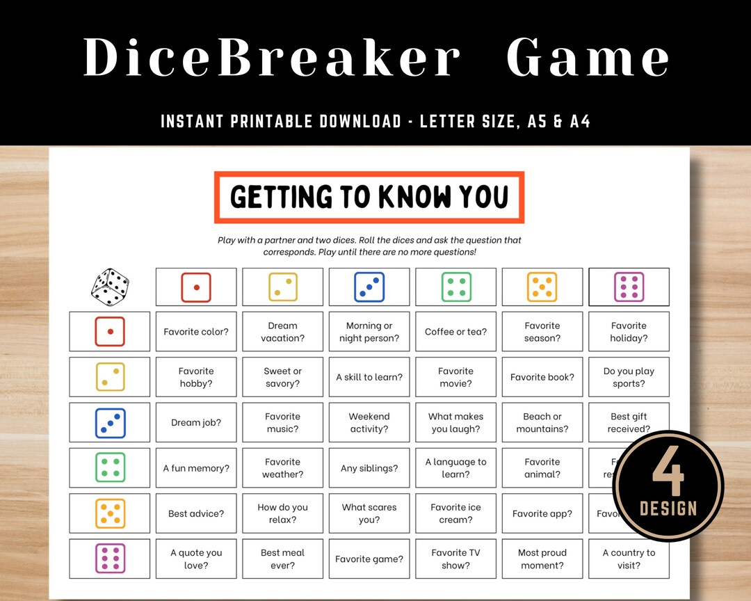 Editable Dicebreaker Roll & Tell Game | Icebreaker Questions | Group ...