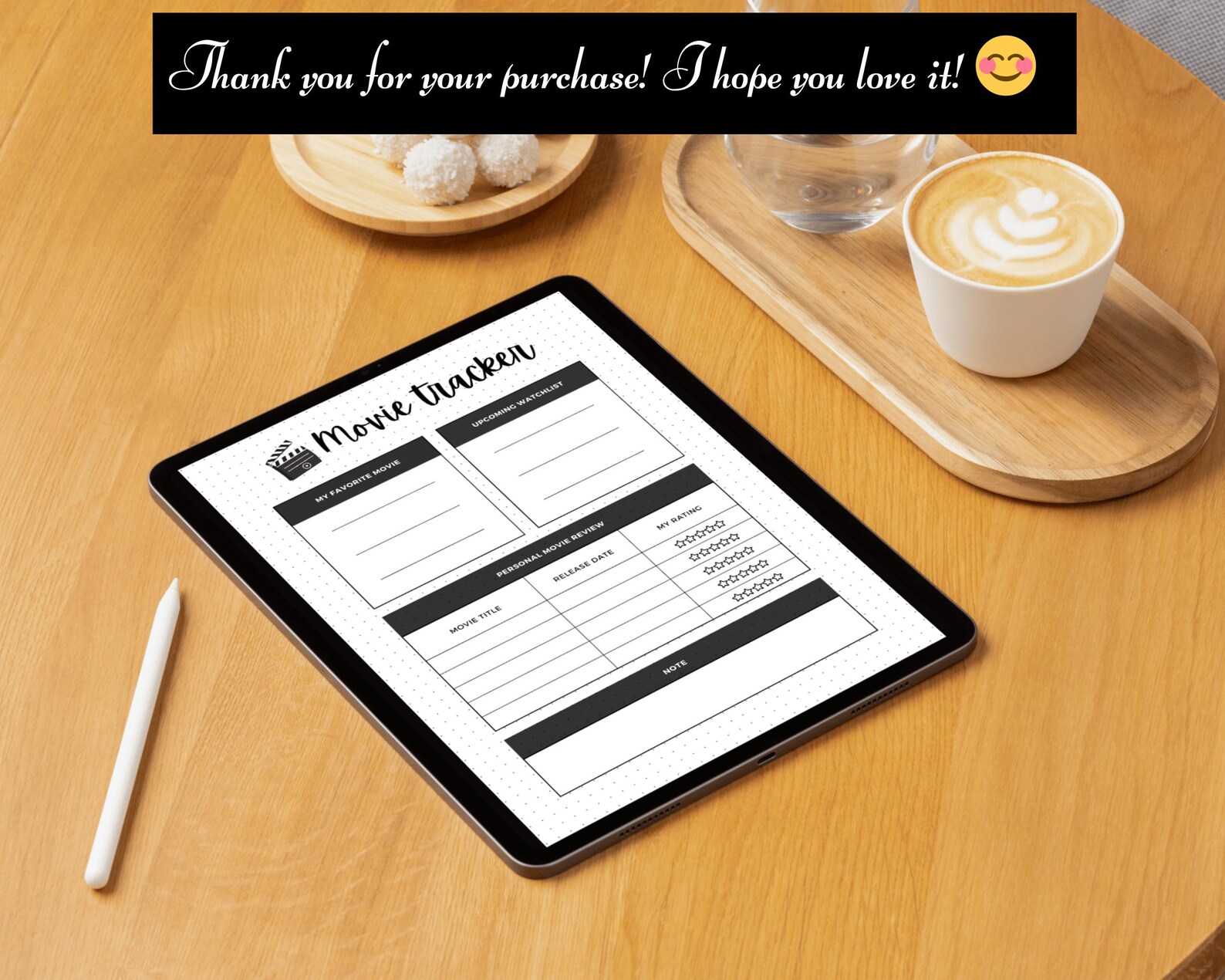 Printable Movie Tracker Journal Page - Film Log Planner Template for ...