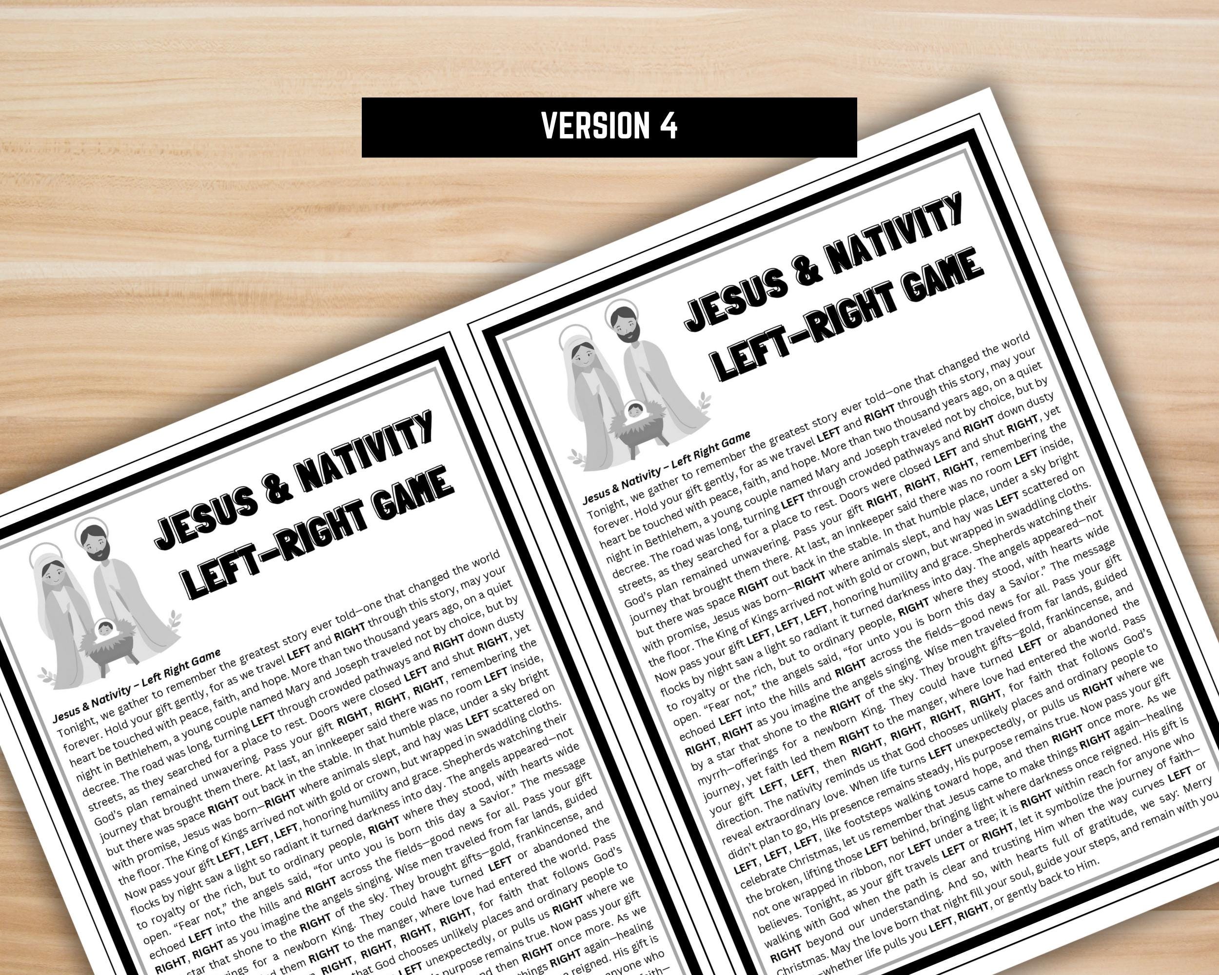 Jesus and Nativity | Left Right Game | Christian Christmas Party Game ...