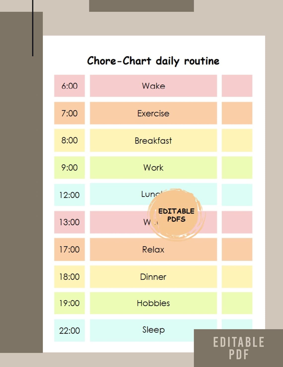 Daily Routine, Printable Daily Schedule, Responsibility Chart ...