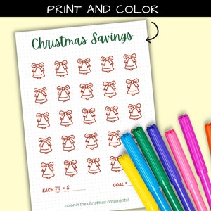 Christmas Savings Challenge Printable | Holiday Money Savings Tracker ...