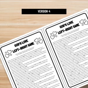 Gods Love Left Right Game - Printable Bible Activity for Sunday School ...