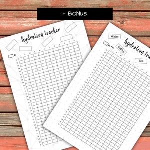 Hydration Tracker - A5 Journal Page - PRINTABLE Tracker - Water, Soda ...