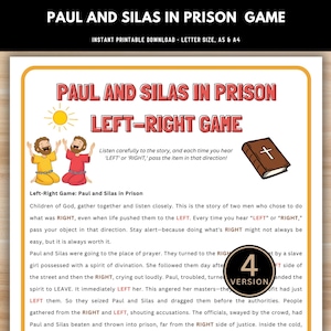 Paul and Silas Left-right Game – Printable Bible Game for Sunday School ...