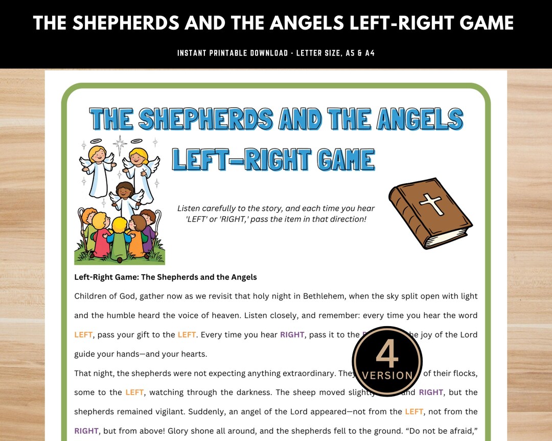 The Shepherds and the Angels Left Right Game | Printable Christmas ...