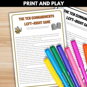 The Ten Commandments Game Left-right Game - Printable Bible Game for ...