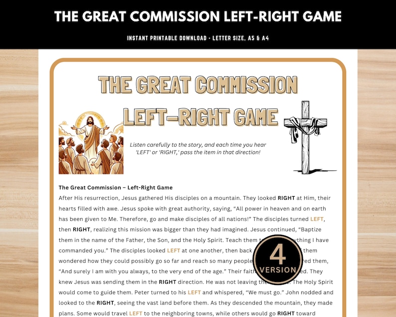 The Great Commission Left Right Game - Printable Bible Activity for ...