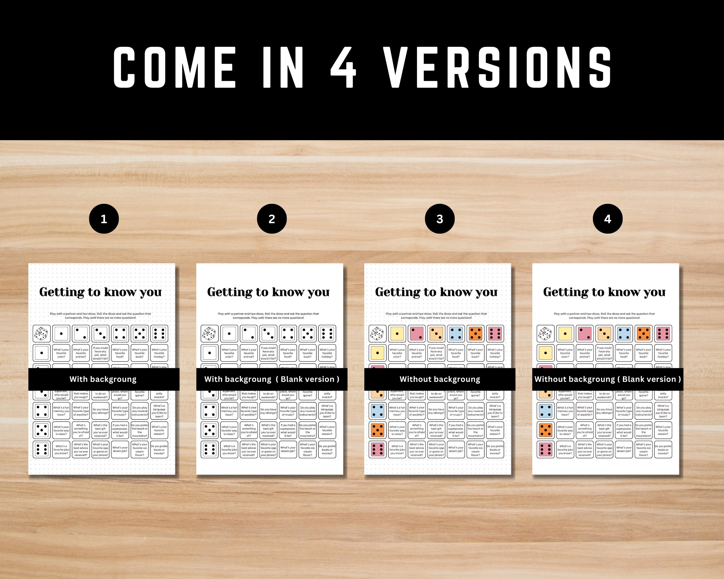 Printable Icebreaker Game - Dicebreaker Roll and Tell Conversation ...