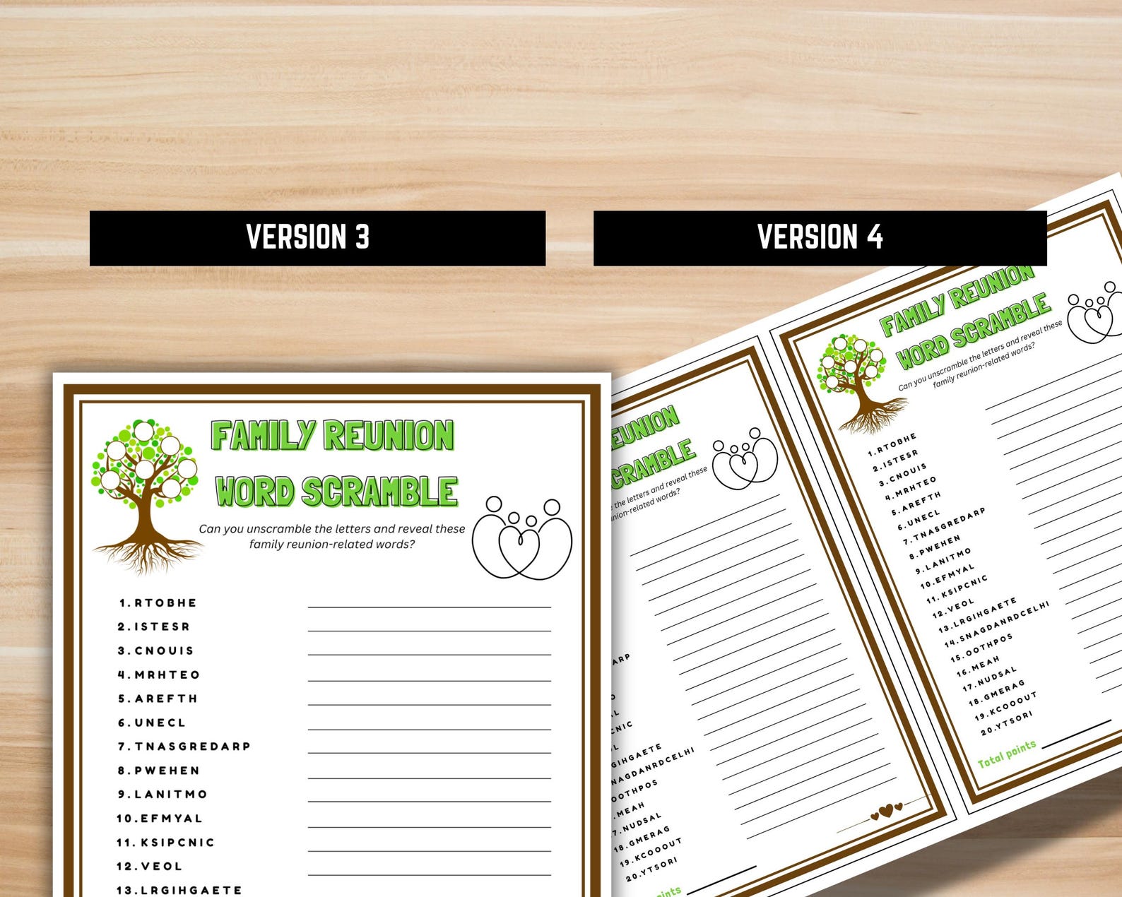 Family Reunion Word Scramble Game Printable – Instant Download Family ...