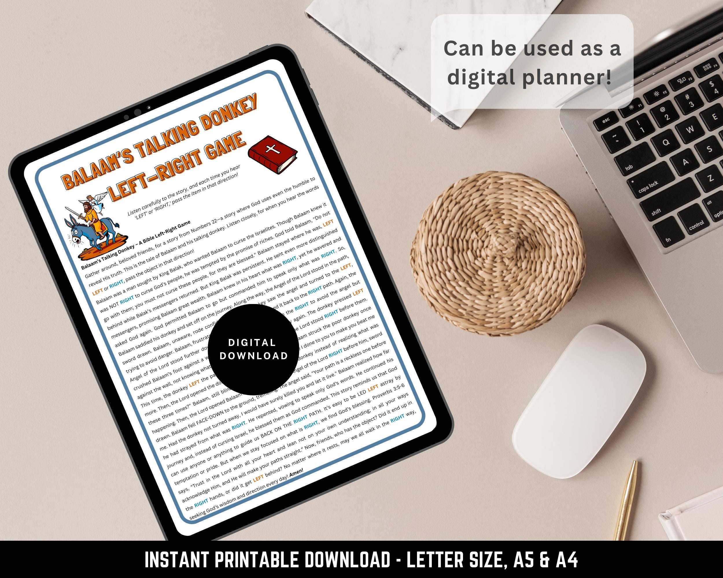 Balaam's Talking Donkey Left-right Game - Printable Bible Story ...