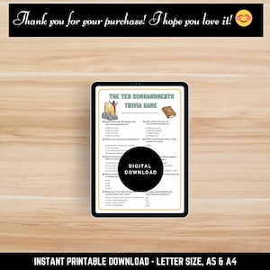 The Ten Commandments Trivia Game - Printable Christian Bible Game for ...