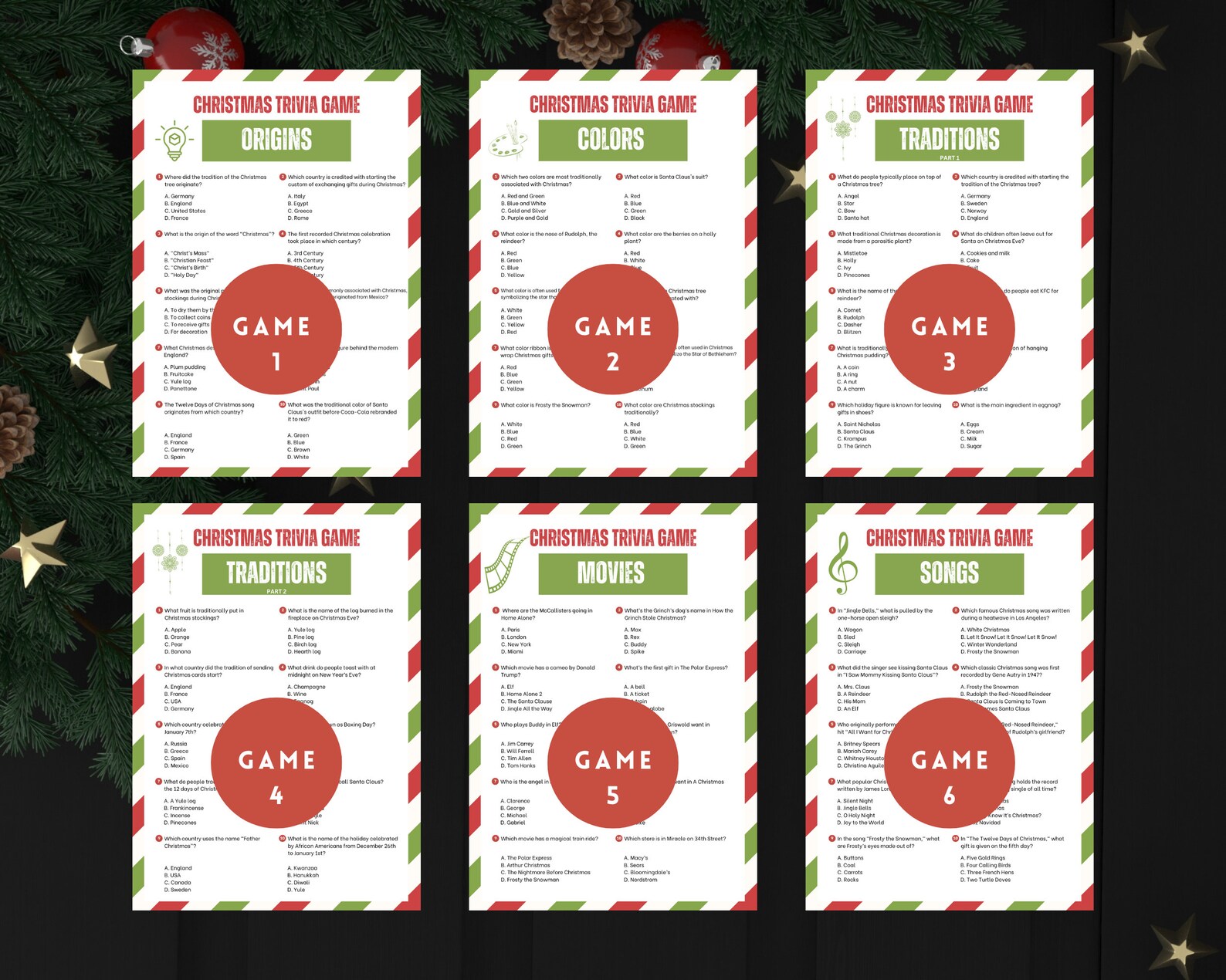 Printable Christmas 12 Games Bundle | Christmas Party Games | Family ...
