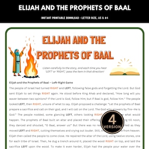 Elijah and the Prophets of Baal Left Right Game - Printable Bible Party ...