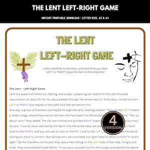 The Lent Left Right Game - Printable Bible Party Game, Church Group ...