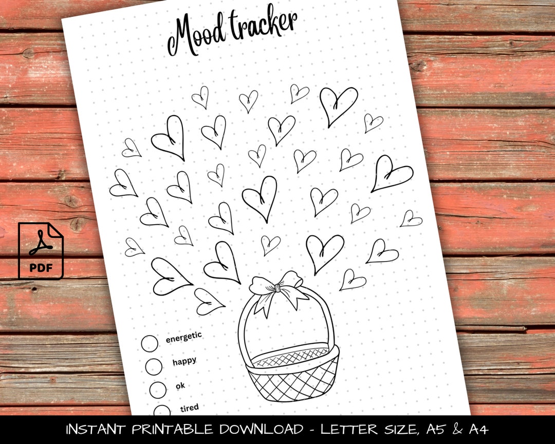 Mood Tracker, Printable Tracker, Feelings Chart, Daily Mood Tracker ...