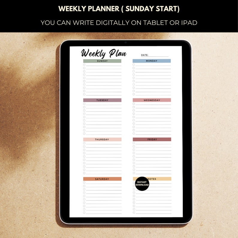Editable Weekly Planner | Printable, Digital | Weekly Planner PDF ...