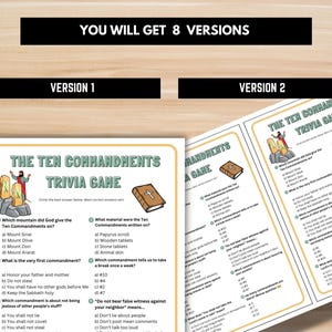 The Ten Commandments Trivia Game - Printable Christian Bible Game for ...