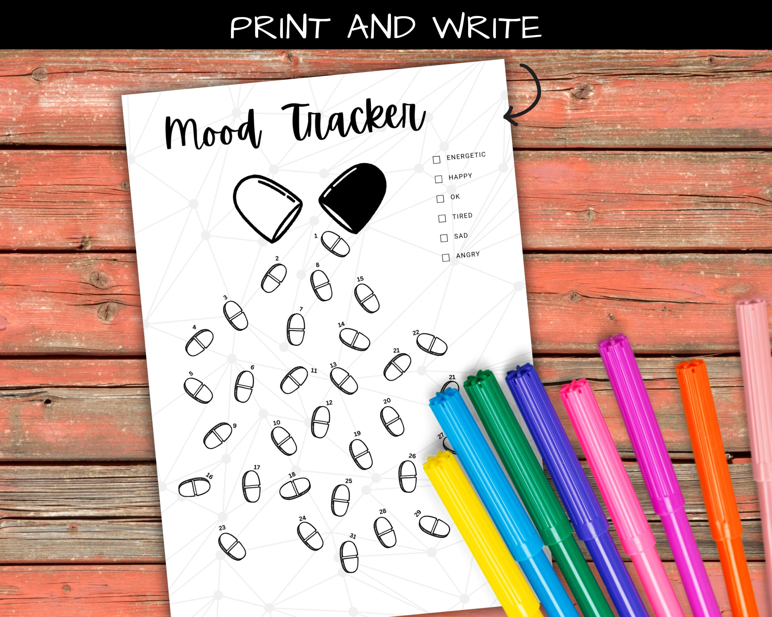 Medication Mood Tracker - Printable Journal Page - Daily Mood Tracker ...