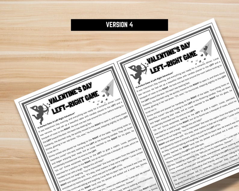 Valentine's Day Left Right Game Printable - Valentine Party Game, Gift ...