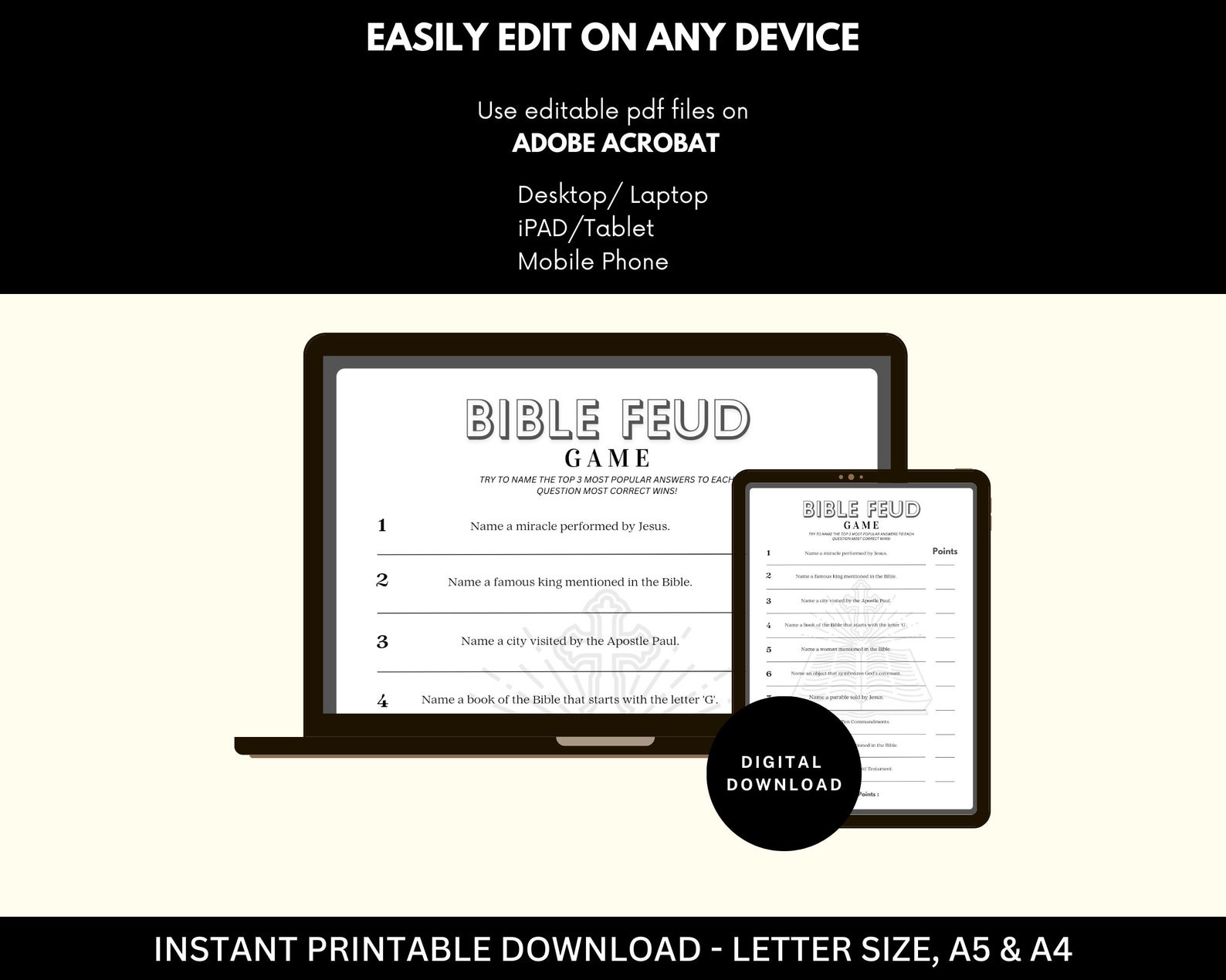 Bible Feud Game | Printable Bible Trivia | Fun Church Group Game ...