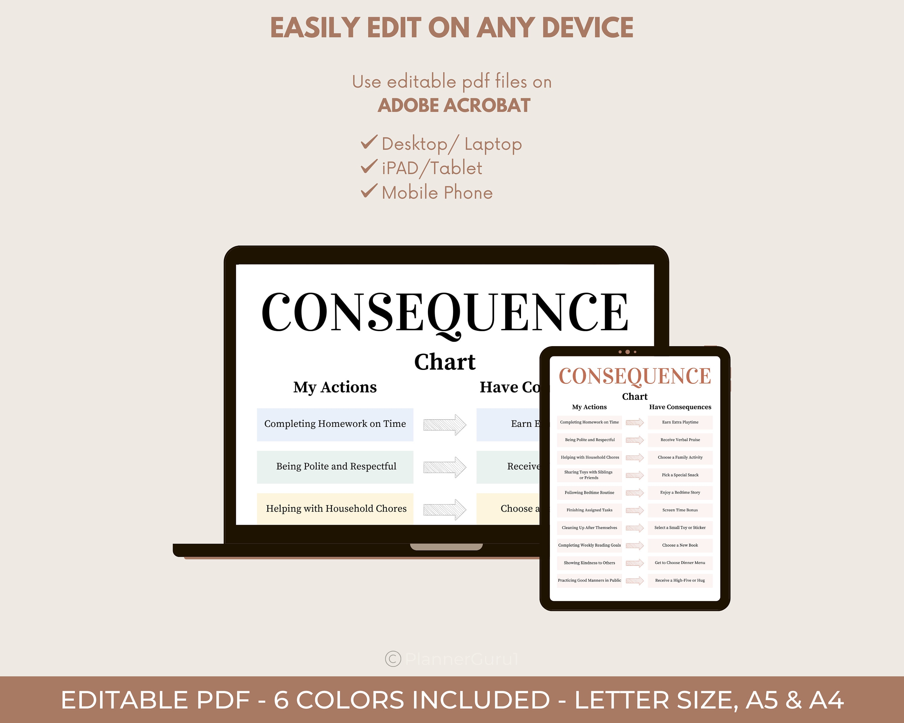 Customizable Consequence Chart, My Actions Have Consequences, School ...