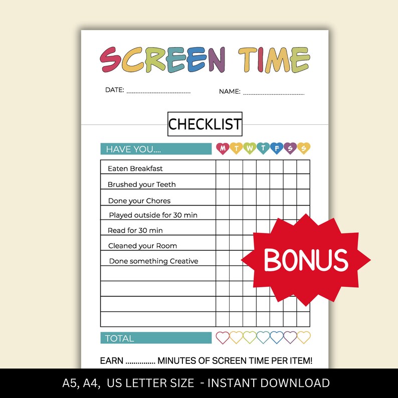Editable Responsibility Chore Chart for Kids | Printable Daily and ...
