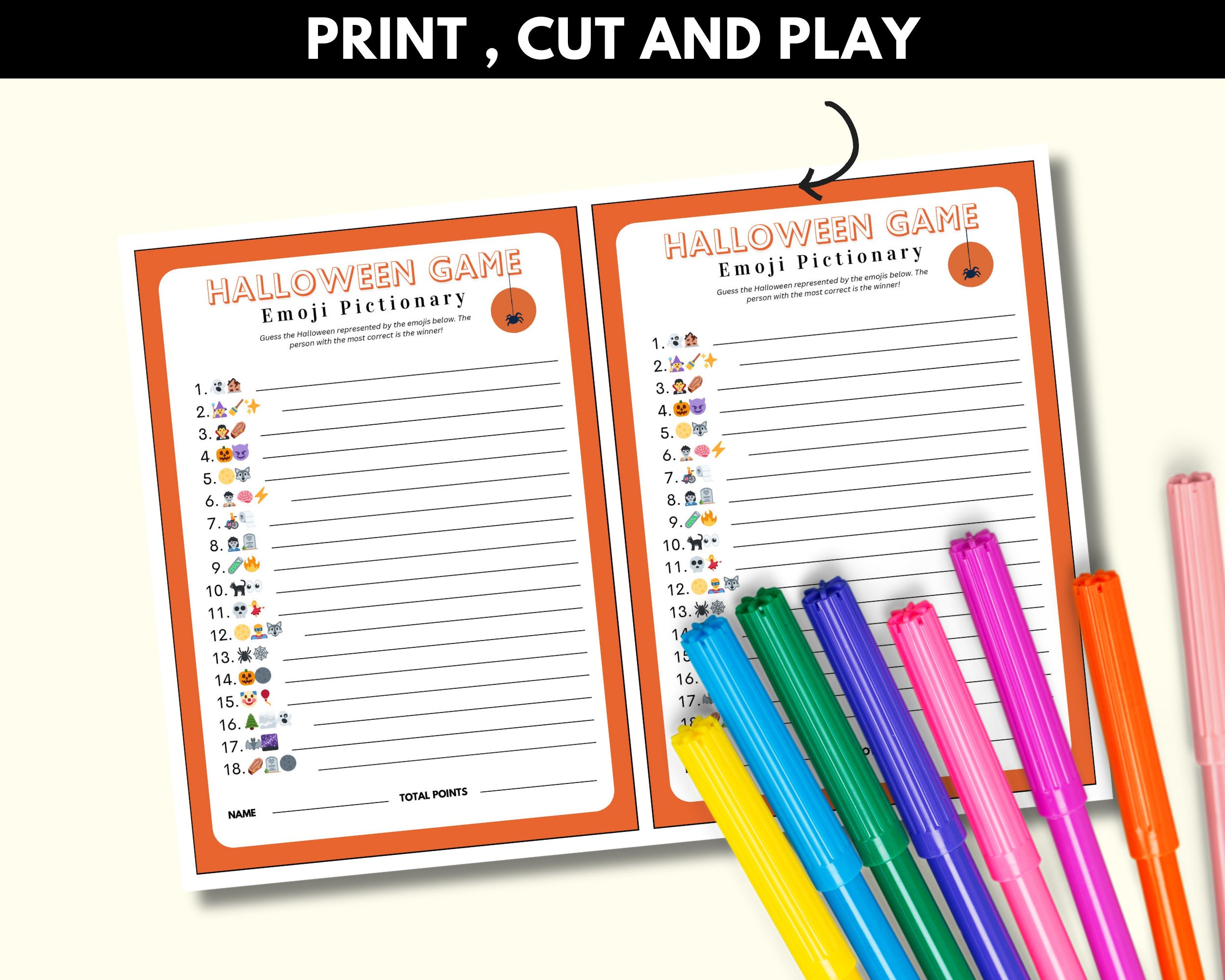 Halloween Emoji Game | Printable Halloween Pictionary | Fun Halloween ...