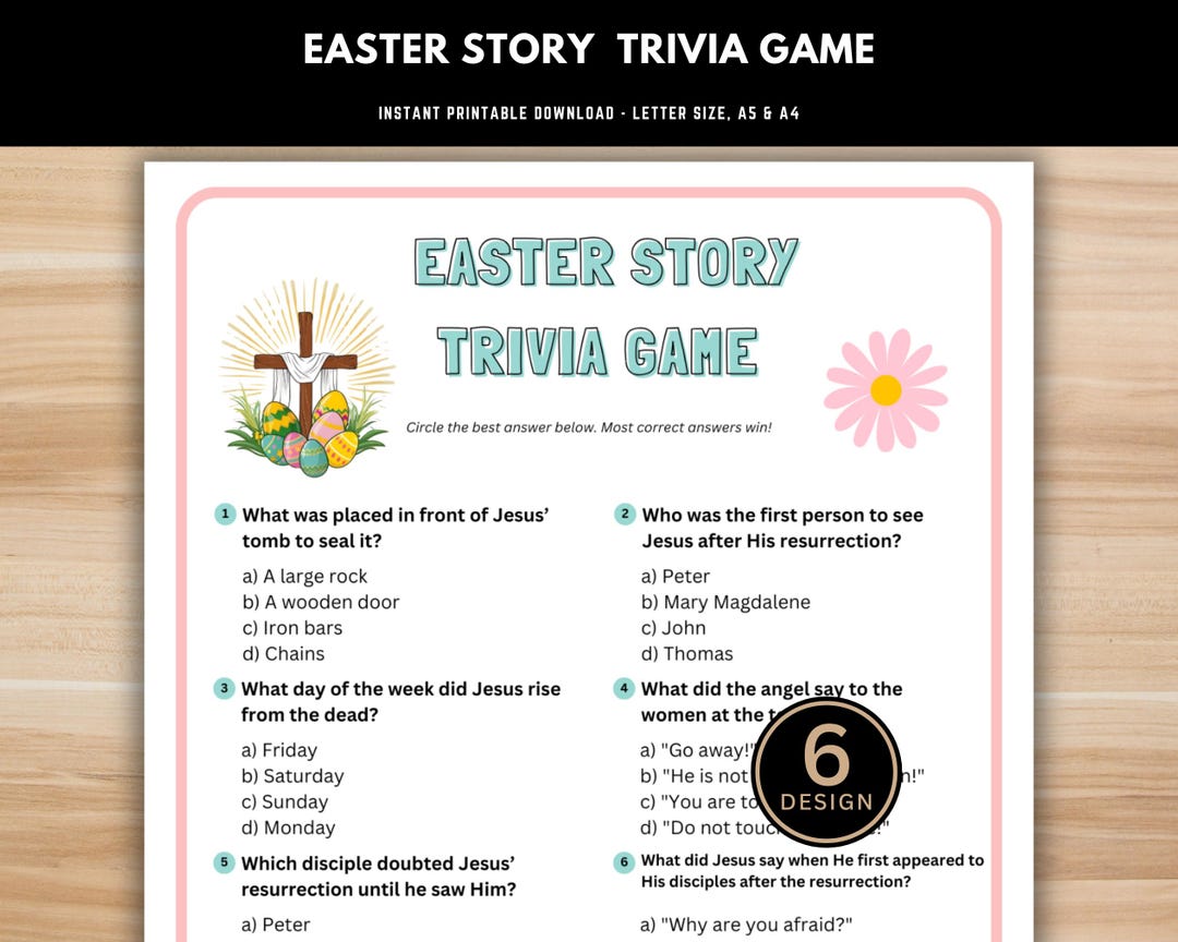 Easter Story Trivia Game - Faith-based Easter Bible Game, Church Youth ...