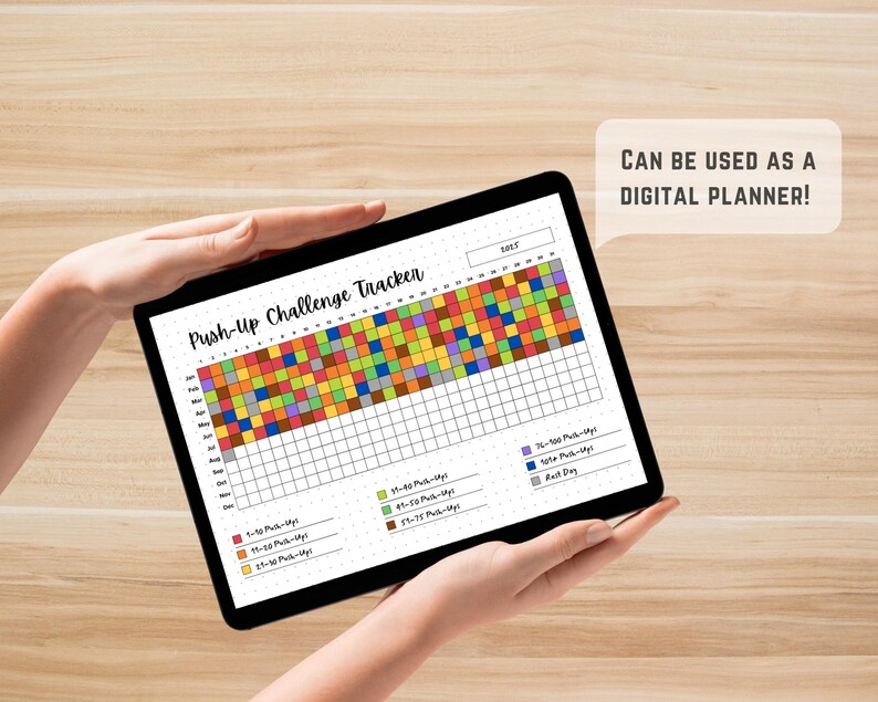 Yearly Push-up Challenge Tracker | Printable Fitness Tracker | Health ...