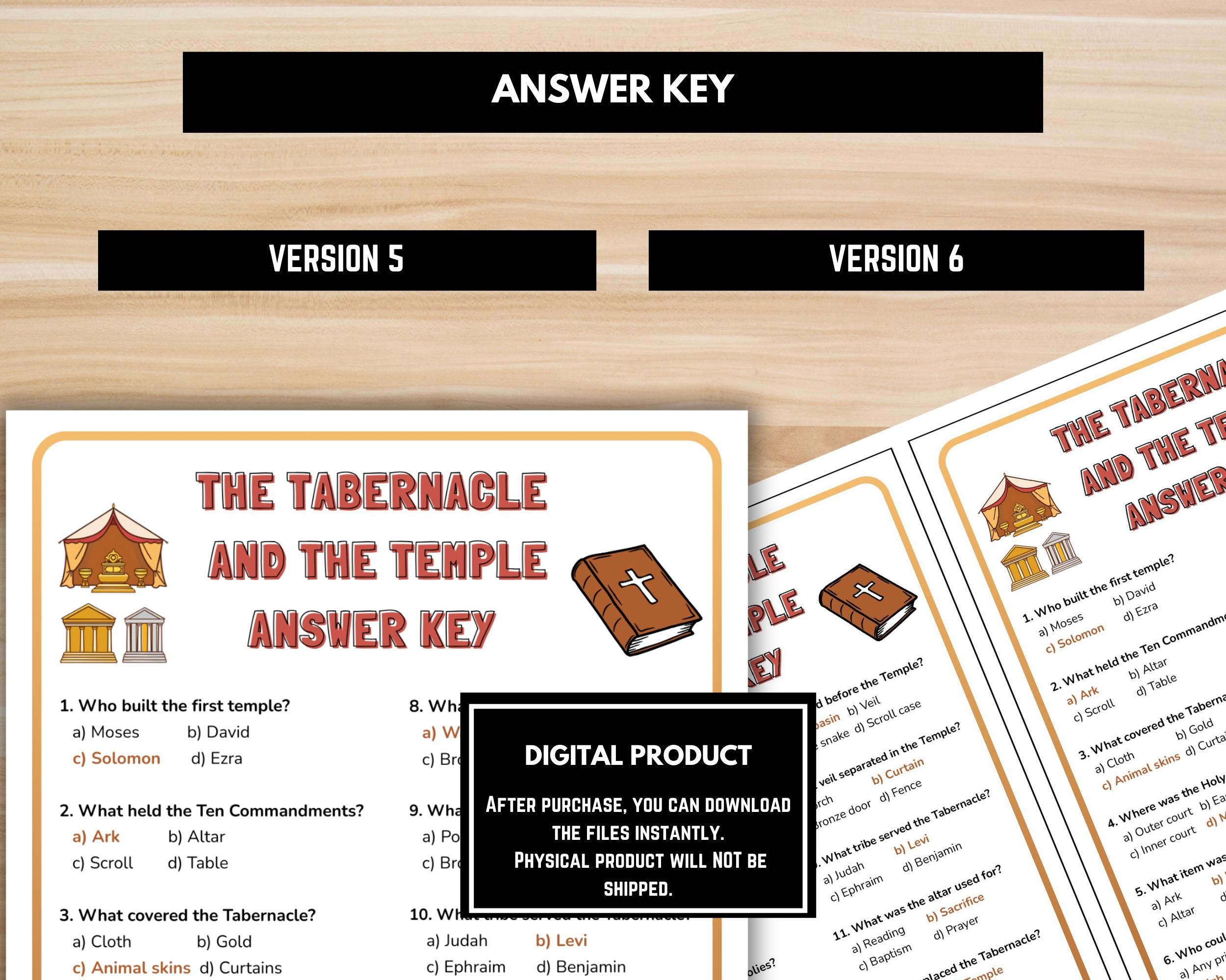 The Tabernacle and the Temple in the Bible Trivia Game – Christian ...