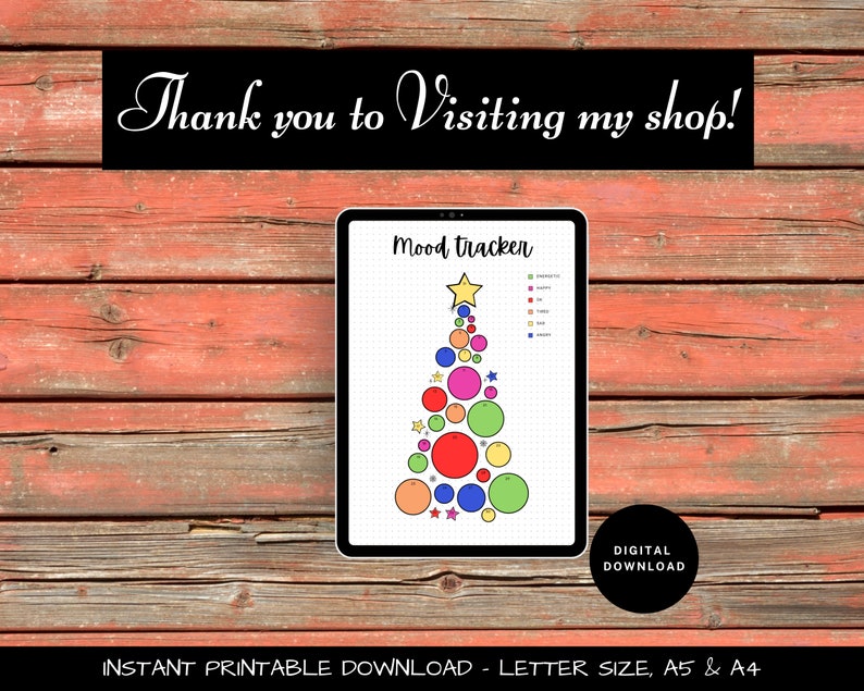Holiday Mood Tracker - Printable Christmas Tree Journal Page - Daily ...