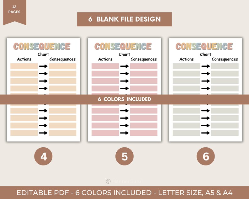 Editable Consequence Chart | My Actions Have Consequences | School ...