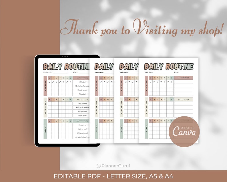 Printable Daily Schedule Template for Kids, Daily Schedule for ...