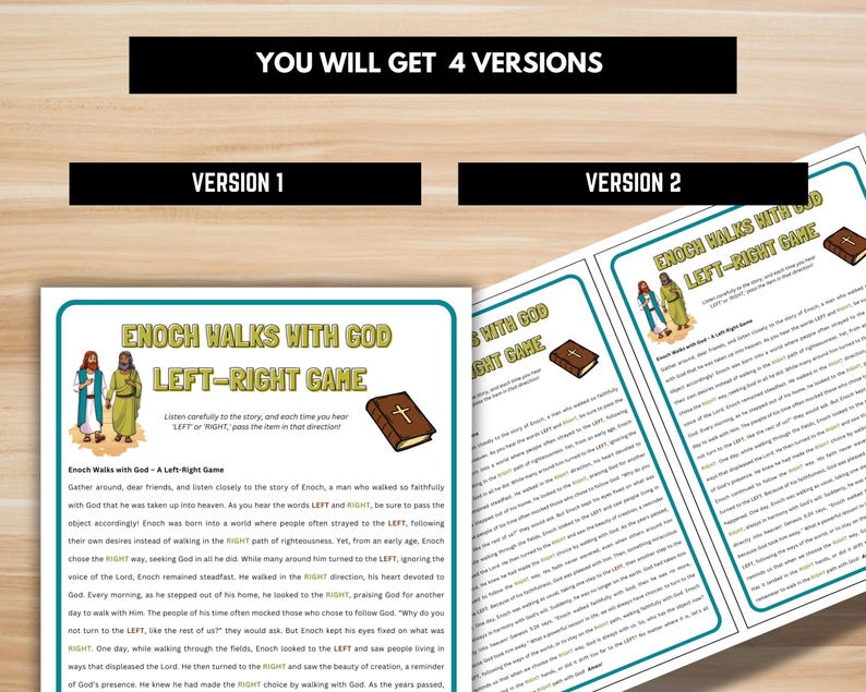 Enoch Walks With God Left-right Game – Printable Bible Story, Christian ...
