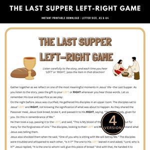 The Last Supper of Jesus Christ Left Right Game | Printable Bible Study ...
