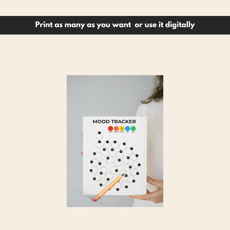 Mood Tracker Printable, Monthly Mood Log, Health Tracker, A4 A5 ...