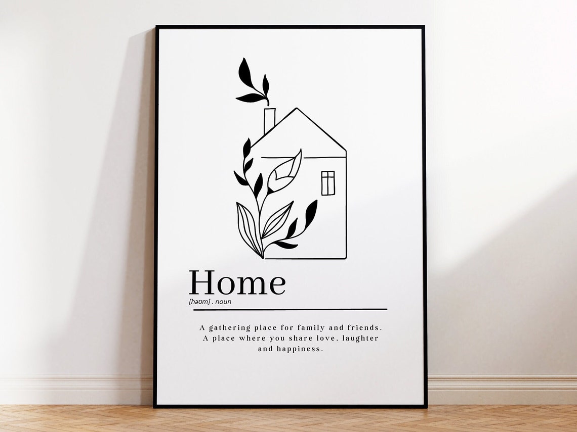 Printable Home Definition Dictionary Art Instant Access Customize Your ...