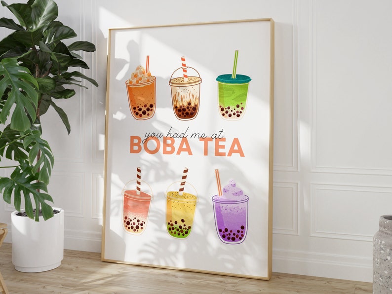 Boba Tea Print Design, Digital Art Print, Fun, Cute, Modern, Print ...