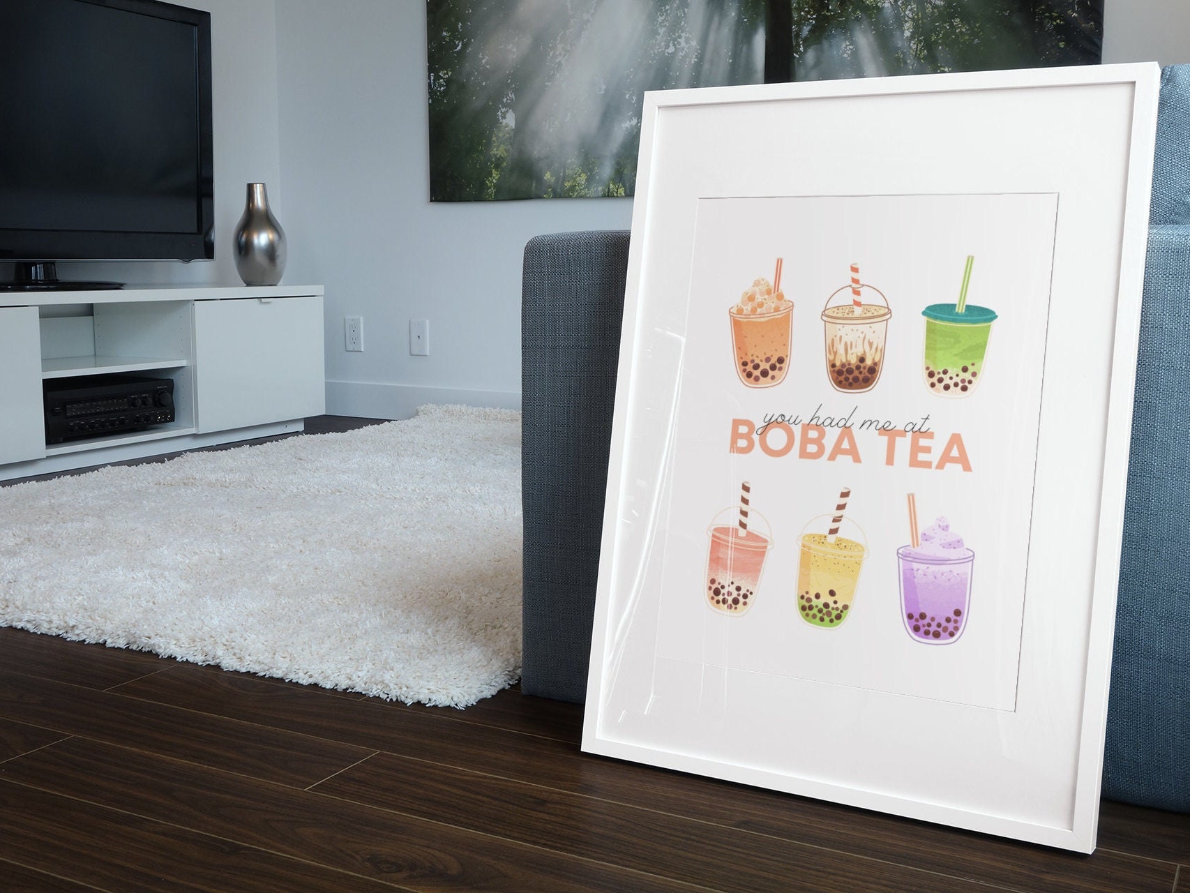 Boba Tea Print Design, Digital Art Print, Fun, Cute, Modern, Print ...