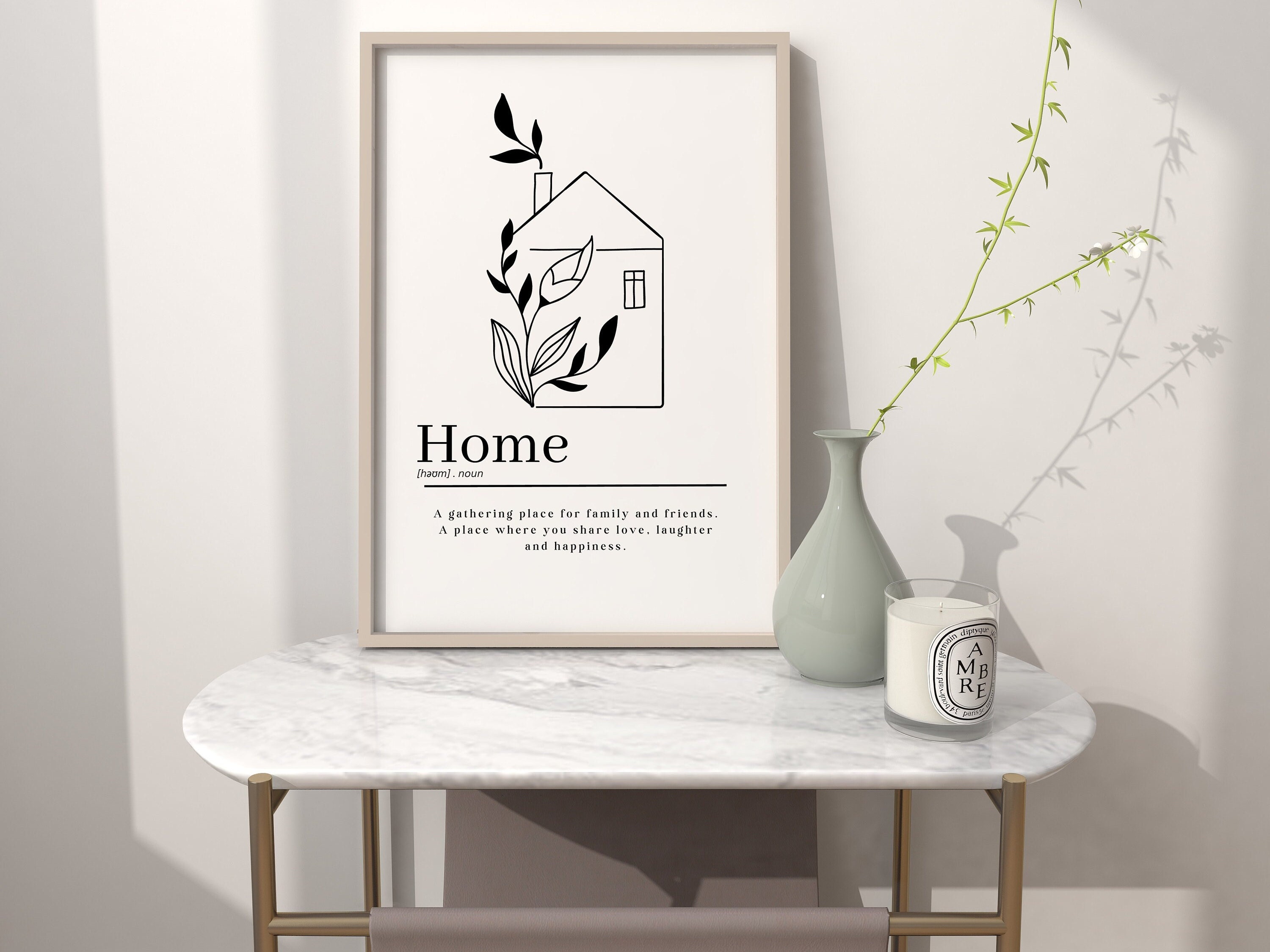 Printable Home Definition Dictionary Art Instant Access Customize Your ...