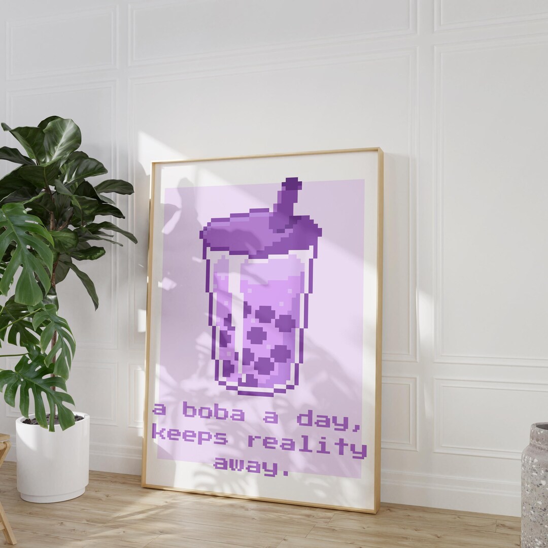 Pixel Boba | Bubble Tea | Popping Pearls | Gaming Art | Retro Games ...