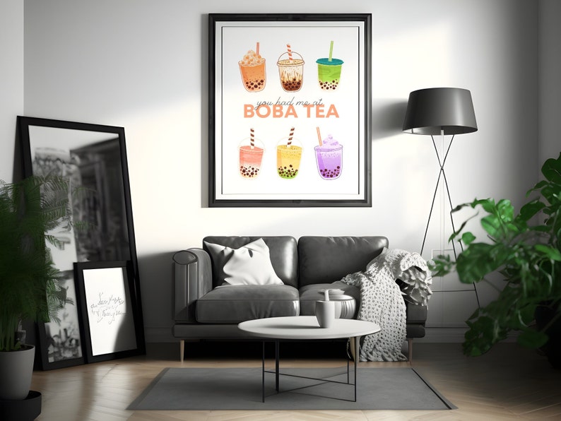 Boba Tea Print Design, Digital Art Print, Fun, Cute, Modern, Print ...