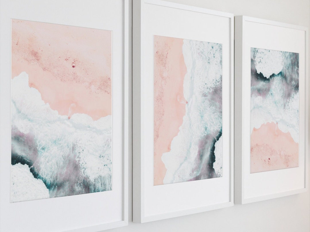 Set of 3, Beach Digital Art Prints, Elegant, Artistic, Modern Design ...