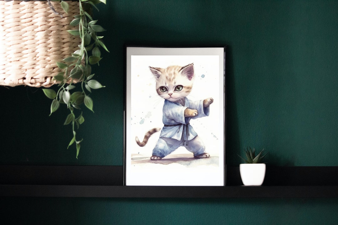Tai Chi Cat Digital Download Printable Large Wall Art - Etsy