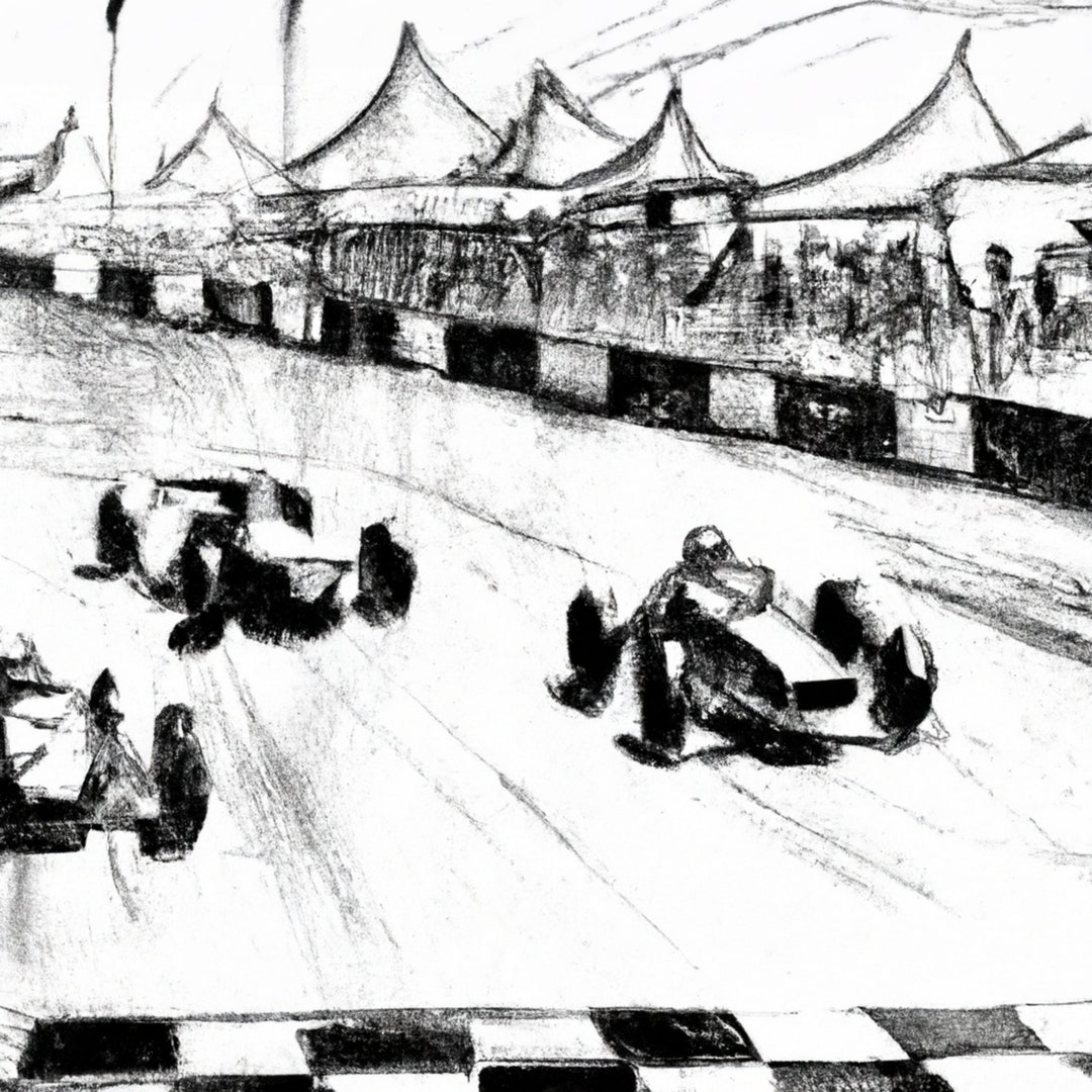 Pencil Drawing of 1958 Moroccan Grand Prix Digital Download Printable ...