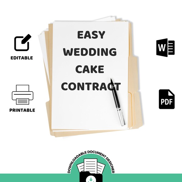 Cake Contract Template - Etsy