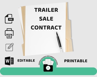 Trailer Bill of Sale Travel Semi Full Truck Sale Contract Auto ...