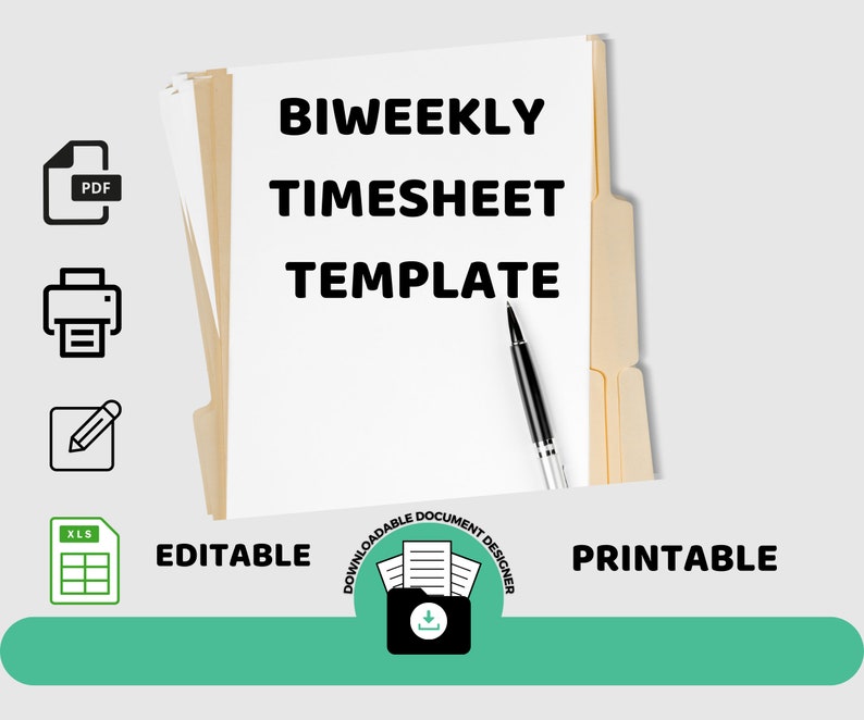 Biweekly Timesheet Template - Etsy